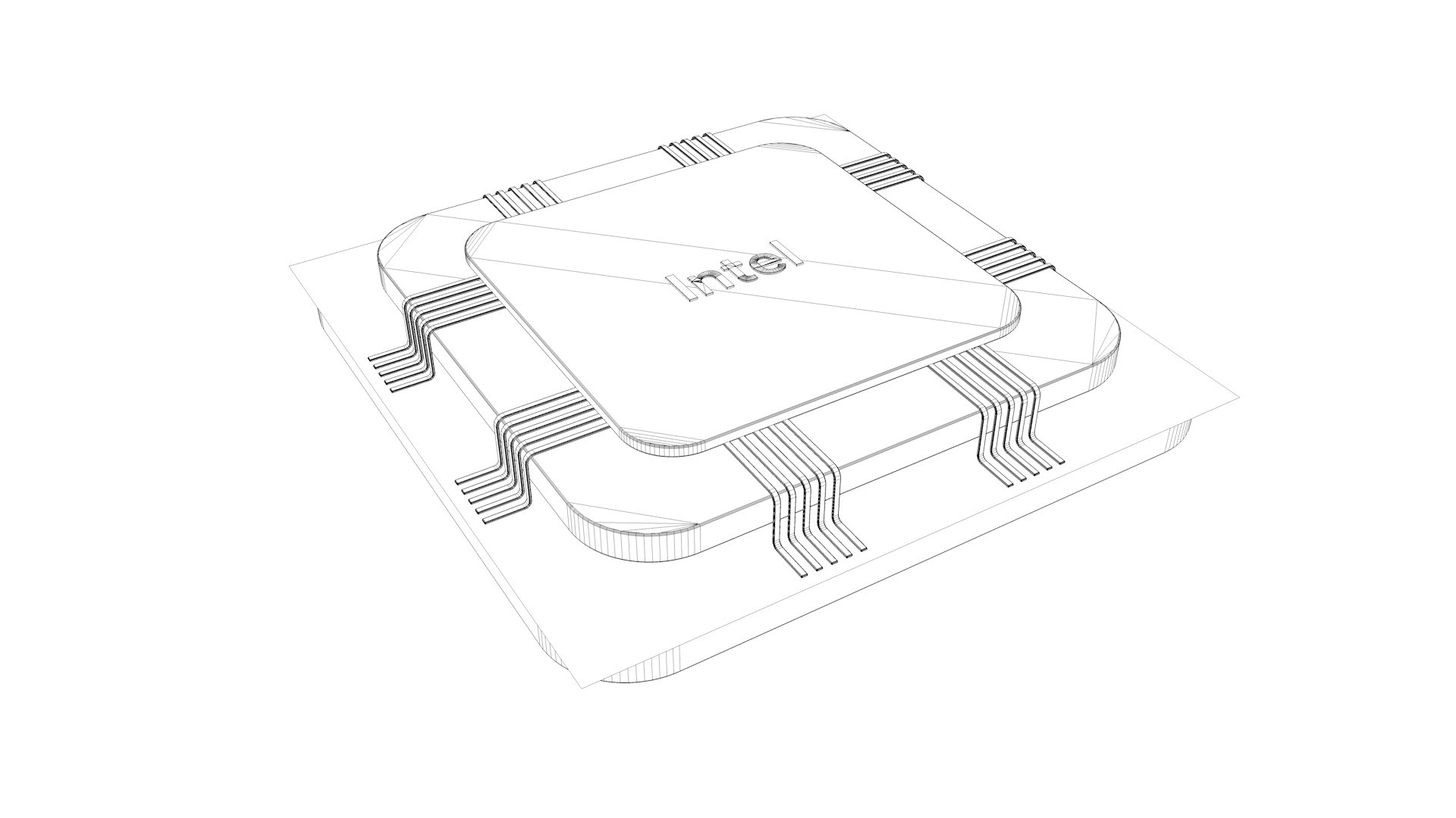 Technology CPU Chip Structure Computer Internal Chip 3D Model ...