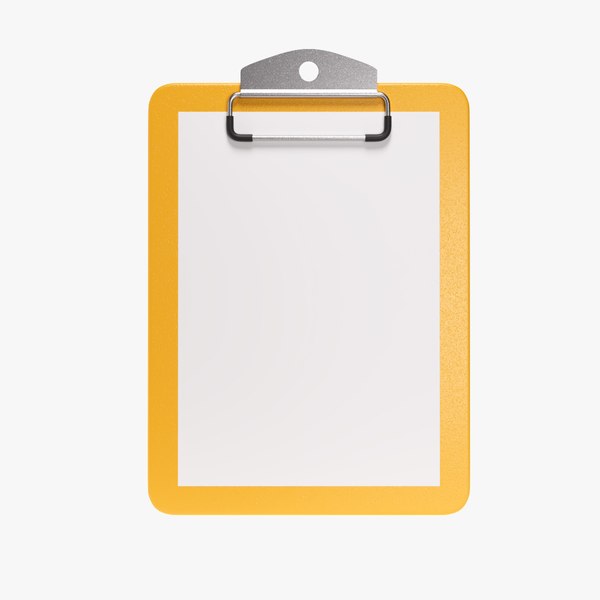 Stylized clipboard with A4 paper 3D model - TurboSquid 2038218