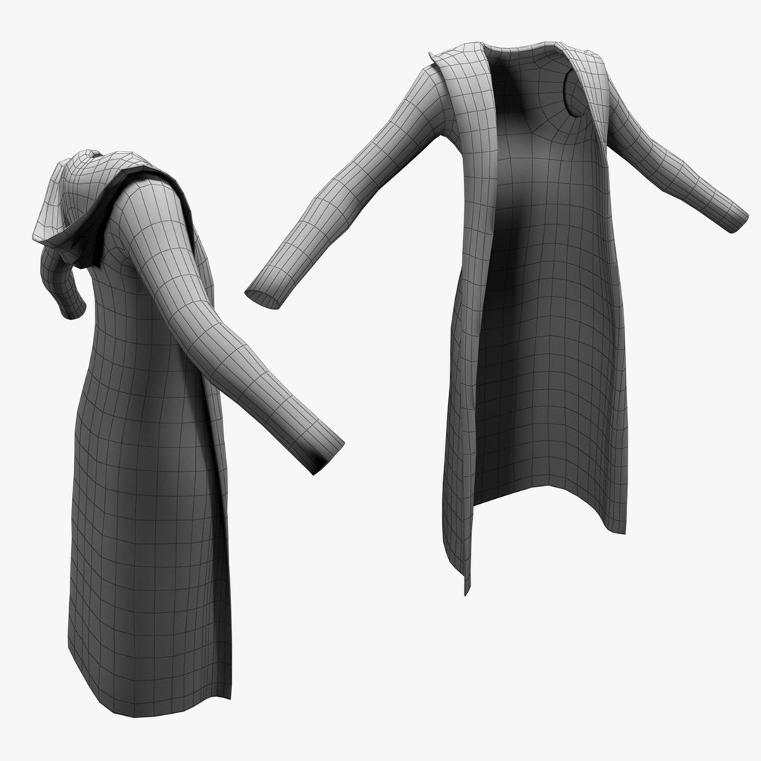 Coat with hood 3D model - TurboSquid 1908315