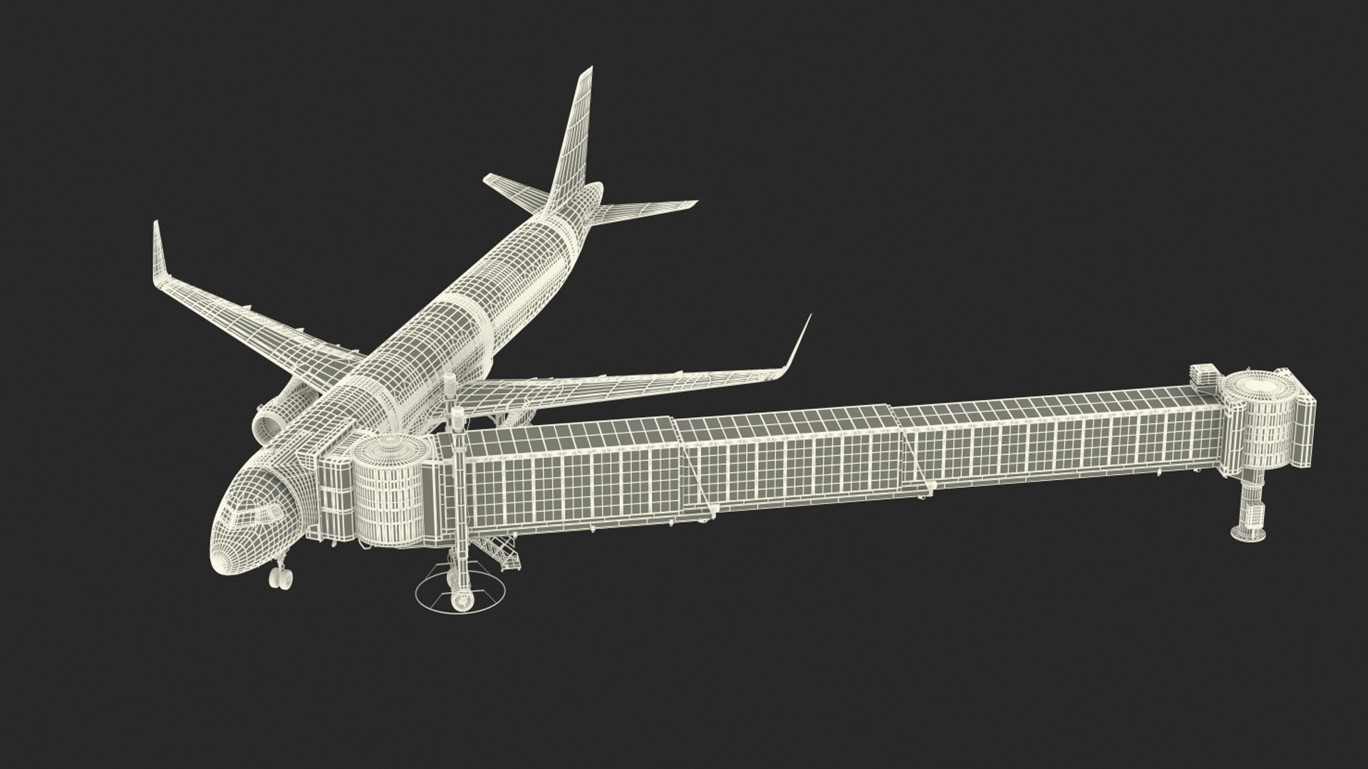 3D Model Passenger Jet With Jetway - TurboSquid 2386703