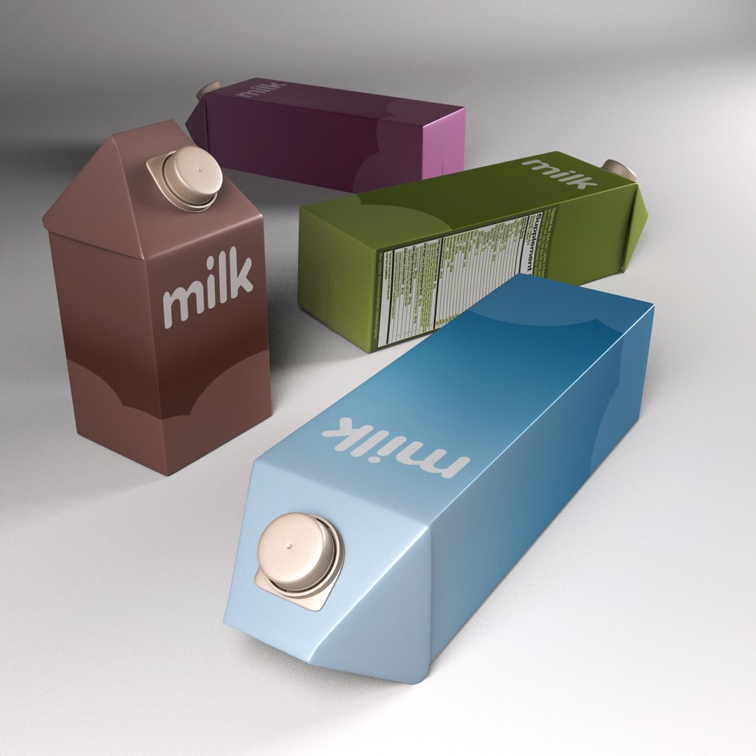 Milk Pack 3d Obj