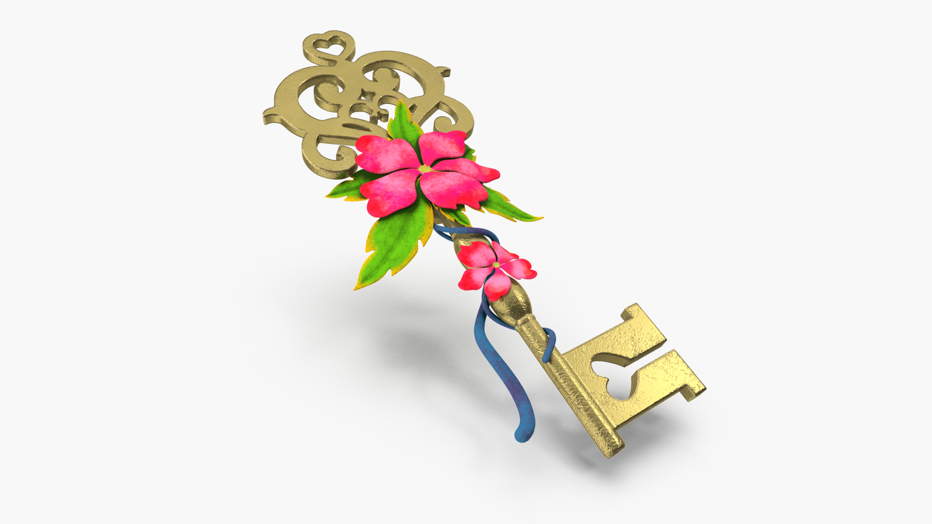 3D Model Flower Key Gold - TurboSquid 1665264