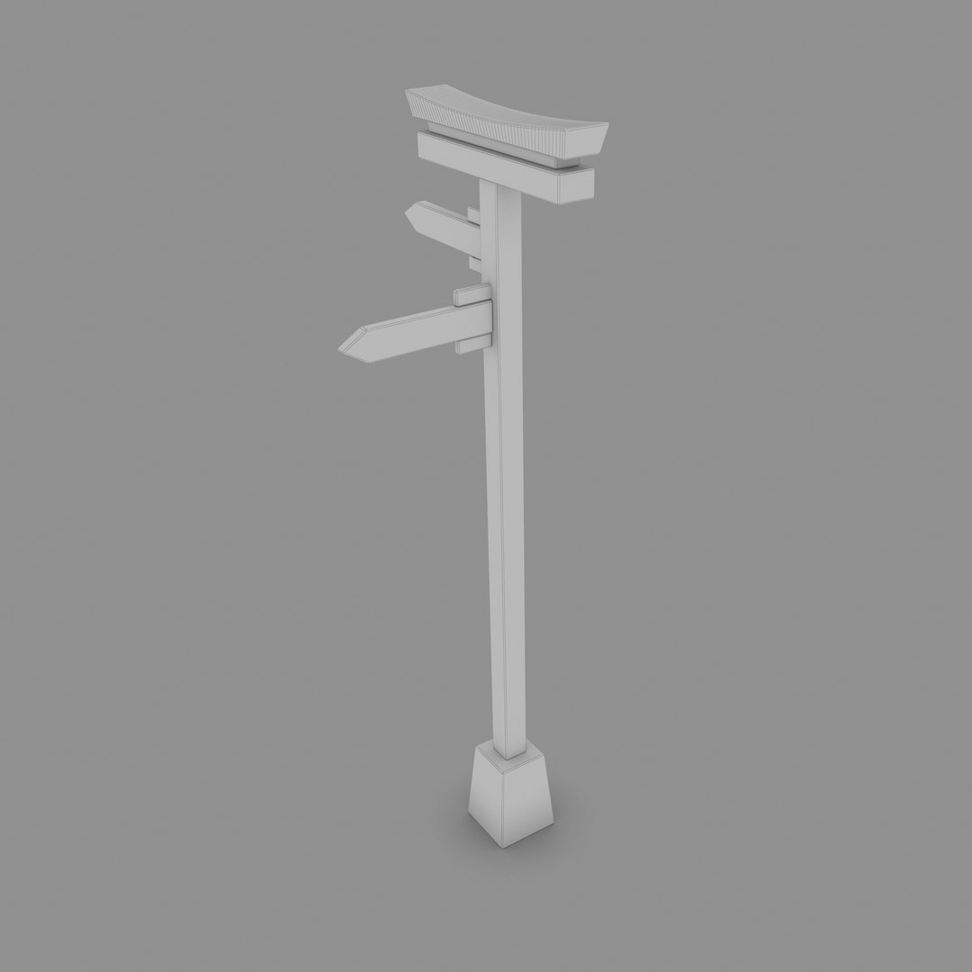 Traditional Japanese Direction Sign V2 3D - TurboSquid 1778581