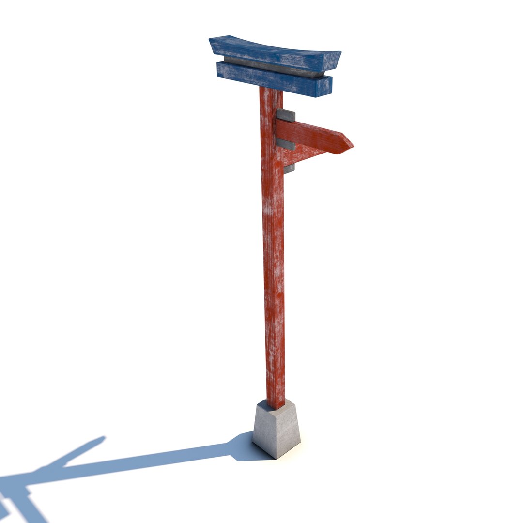 Traditional Japanese Direction Sign V2 3D - TurboSquid 1778581