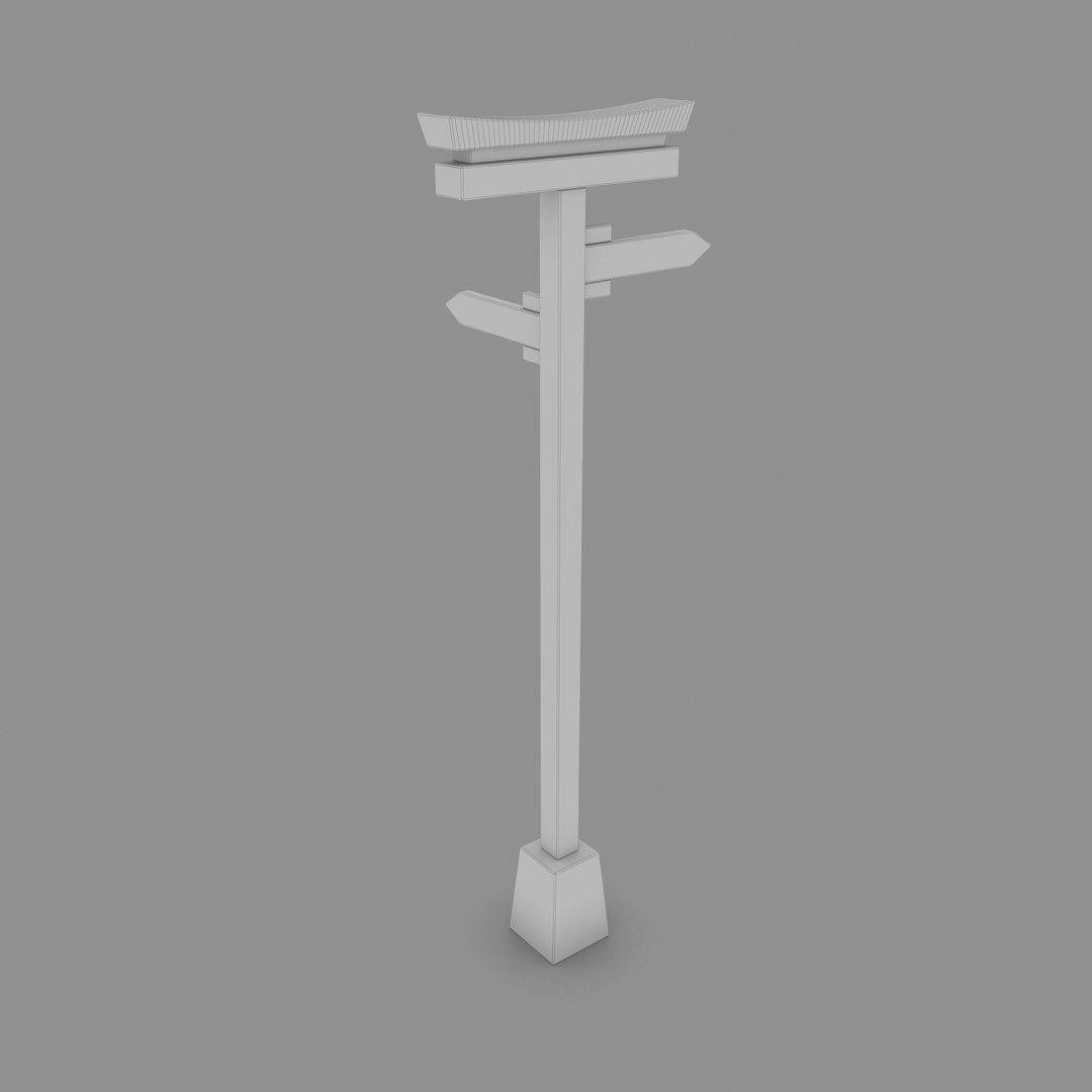 Traditional Japanese Direction Sign V2 3D - TurboSquid 1778581