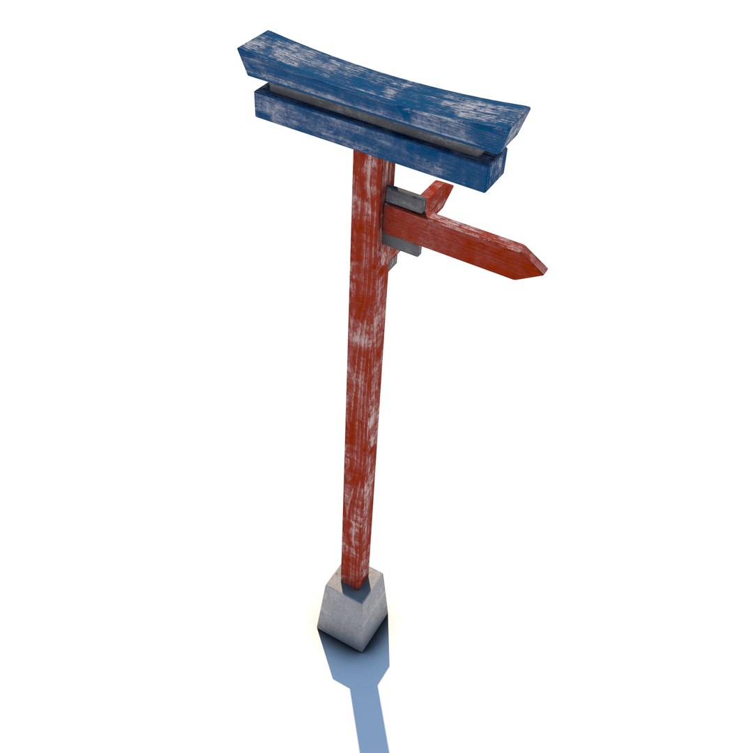 Traditional Japanese Direction Sign V2 3D - TurboSquid 1778581