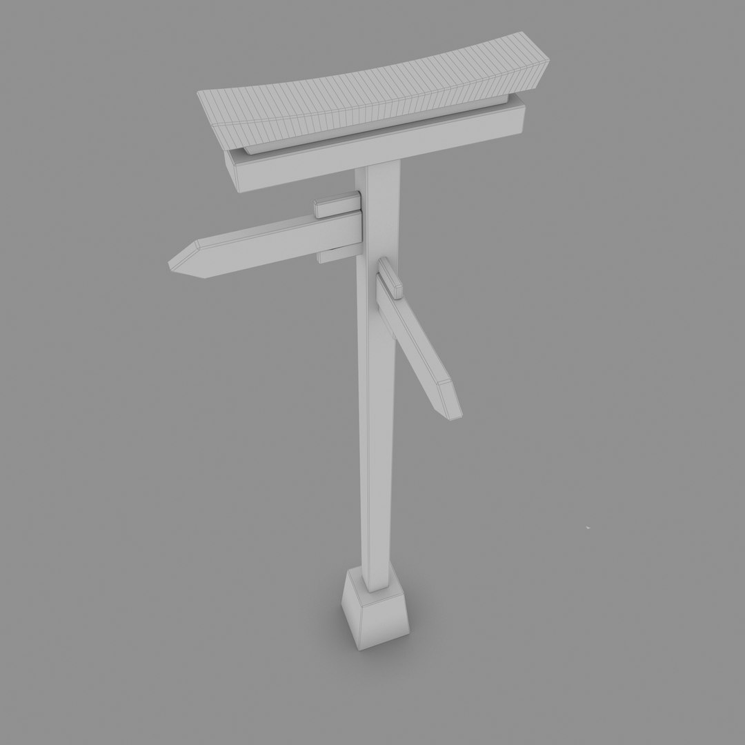 Traditional Japanese Direction Sign V2 3D - TurboSquid 1778581