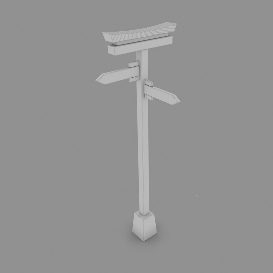 Traditional Japanese Direction Sign V2 3D - TurboSquid 1778581