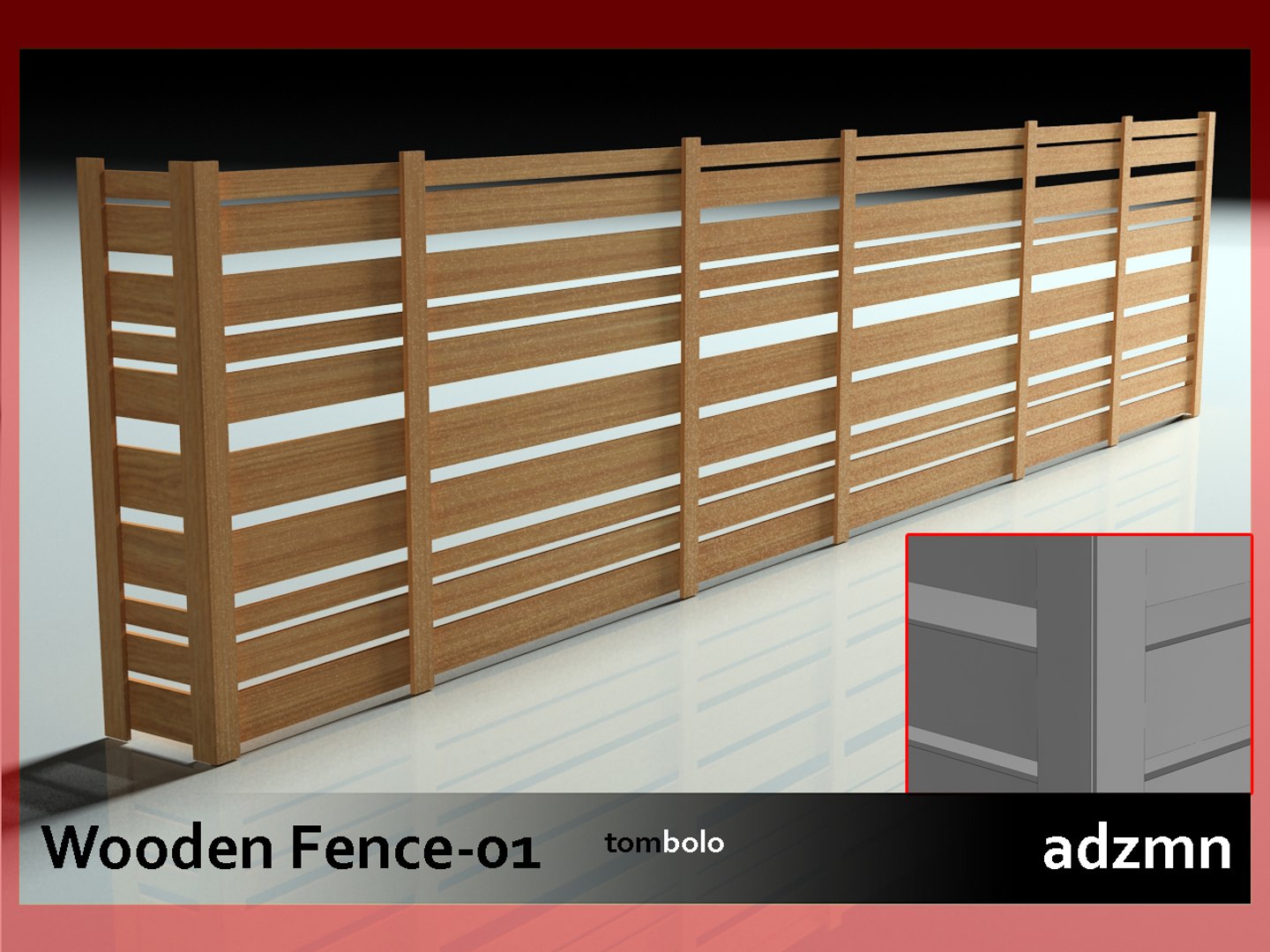 3d Wooden Fence Wood Model