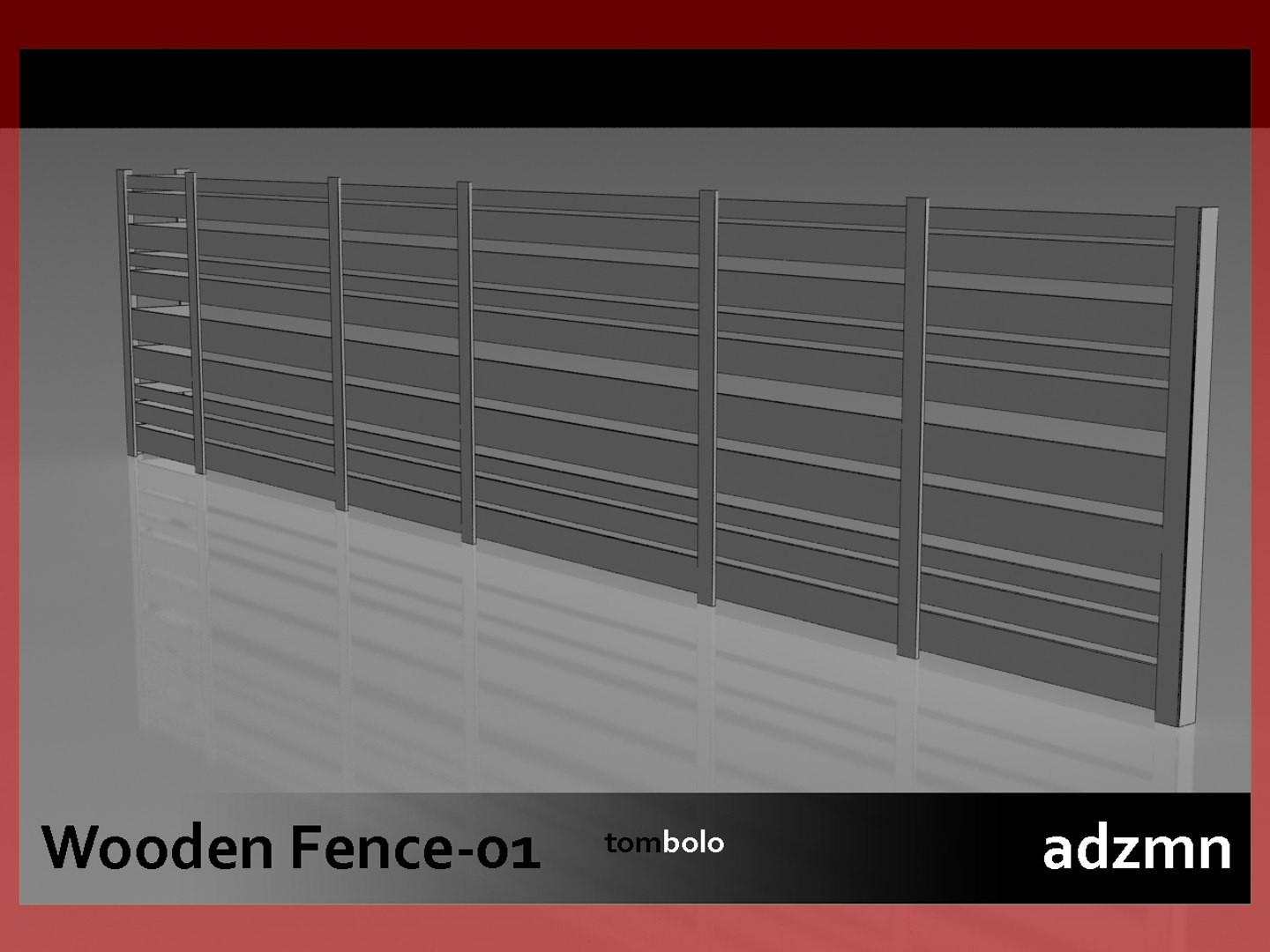 3d Wooden Fence Wood Model