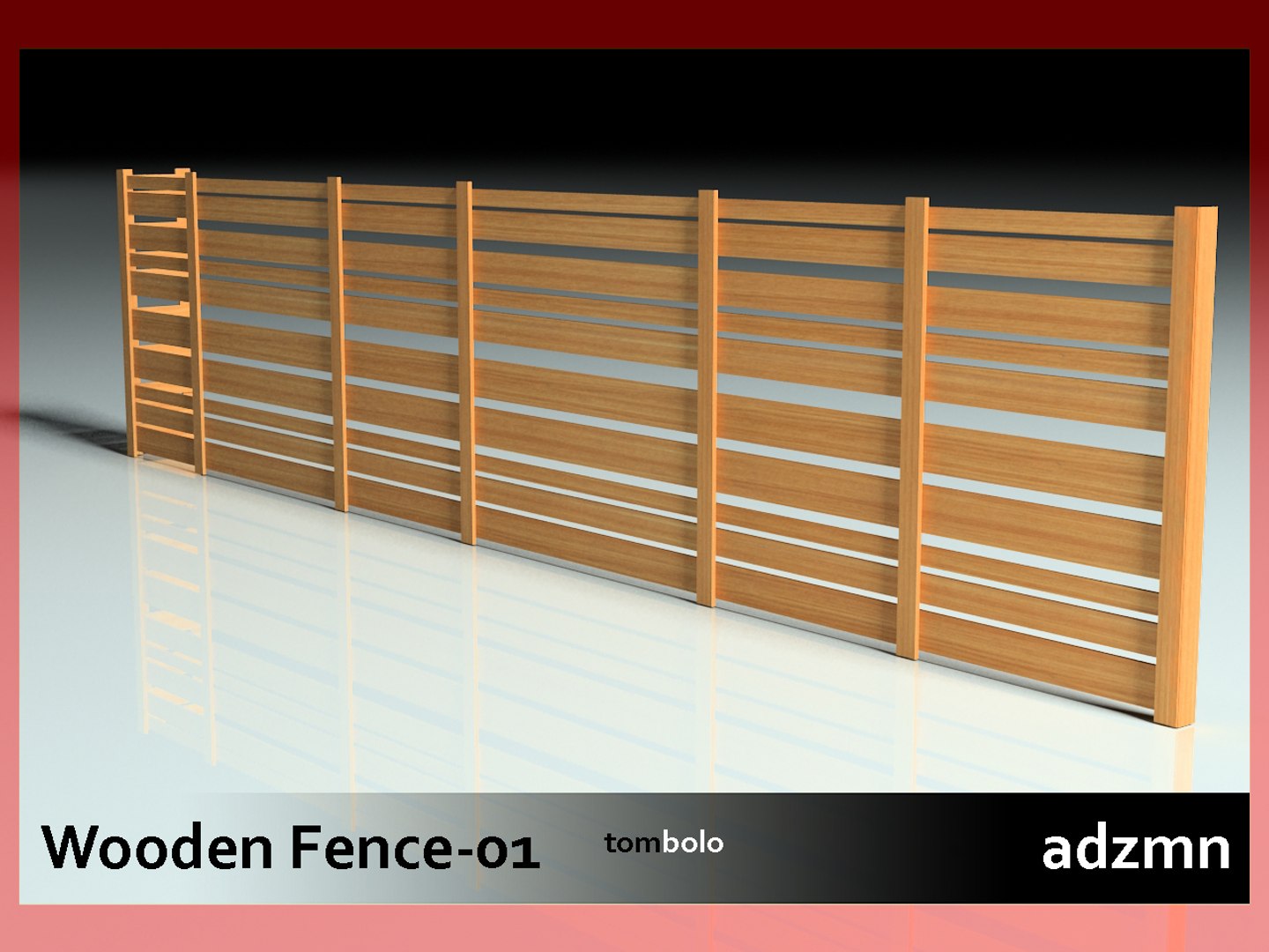3d Wooden Fence Wood Model