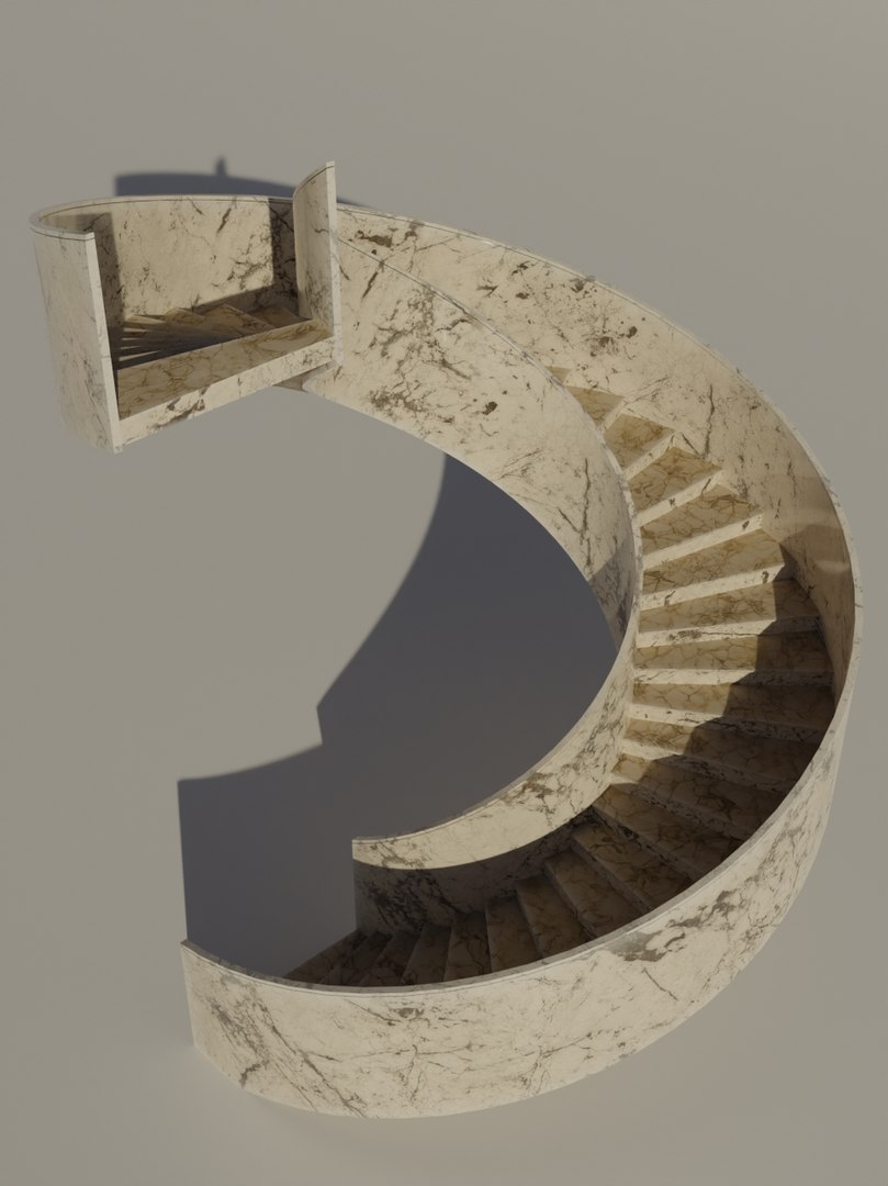 3D Marble Stairway - TurboSquid 2033143