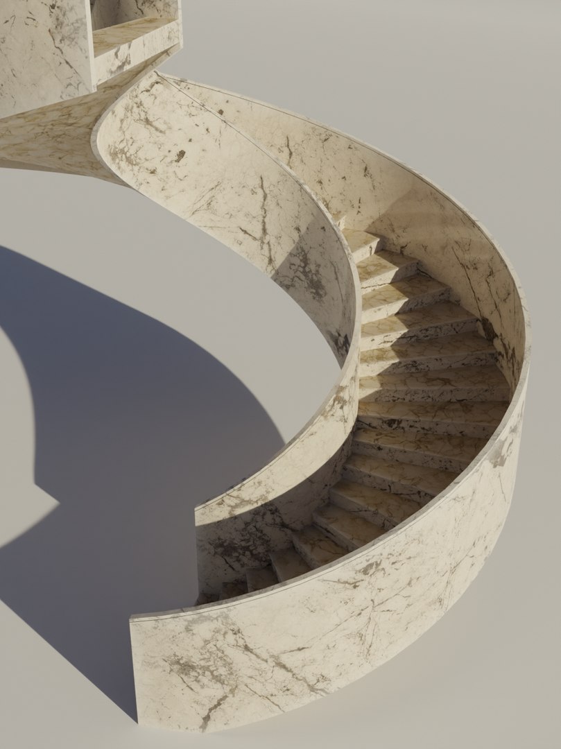 3D Marble Stairway - TurboSquid 2033143