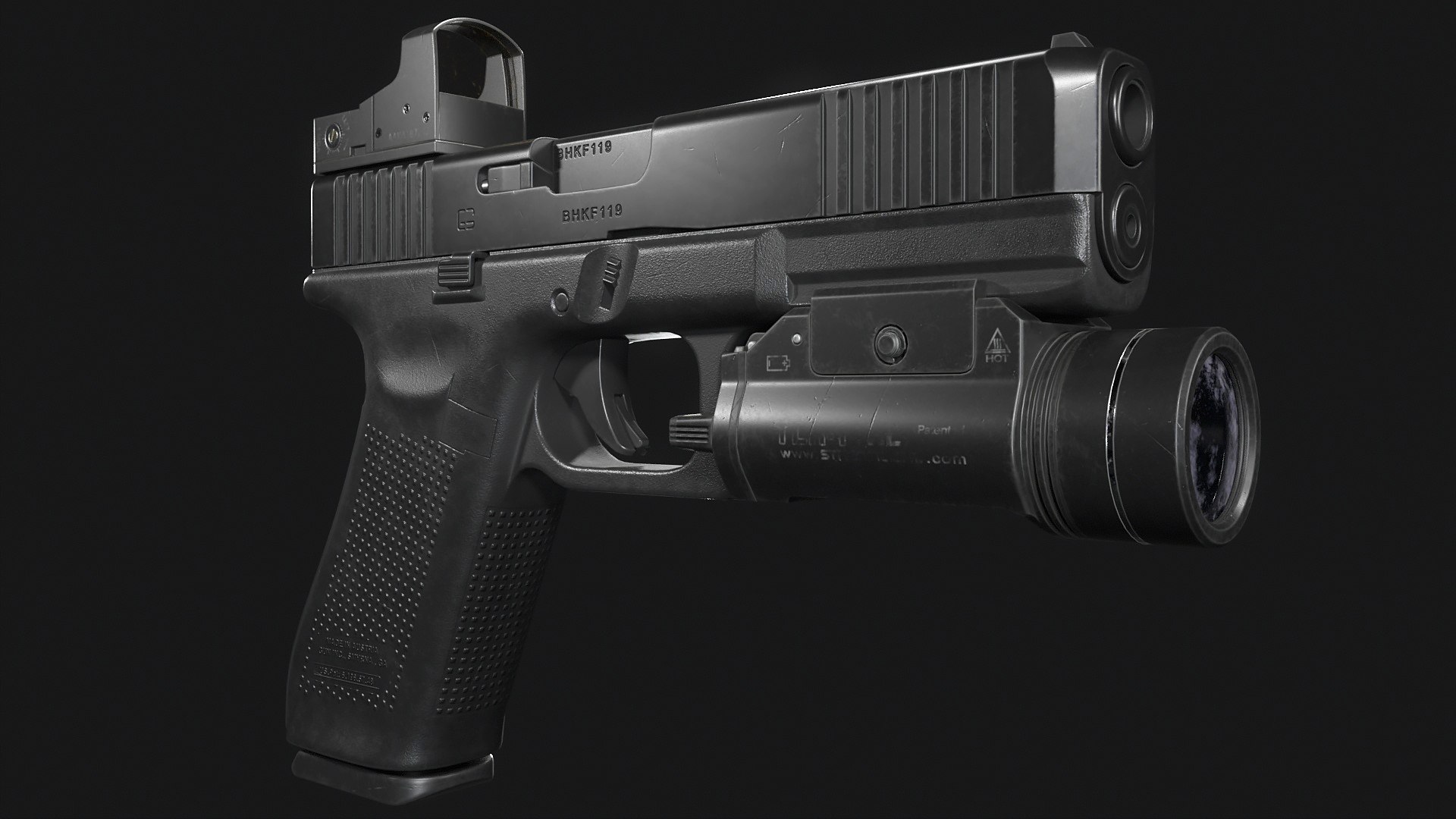 3D Model Pistol Handgun With Attachments - TurboSquid 2261105