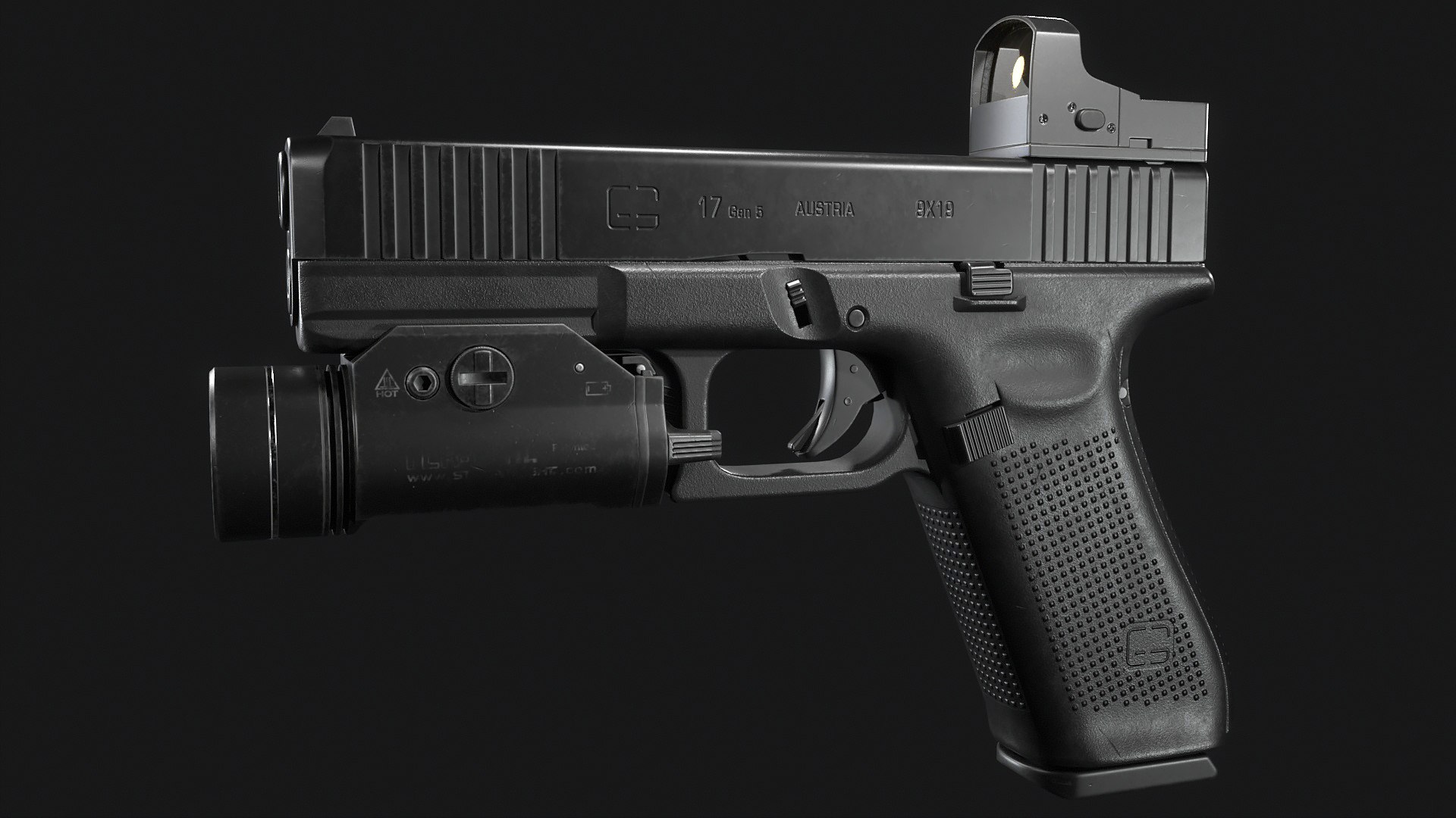 3D Model Pistol Handgun With Attachments - TurboSquid 2261105