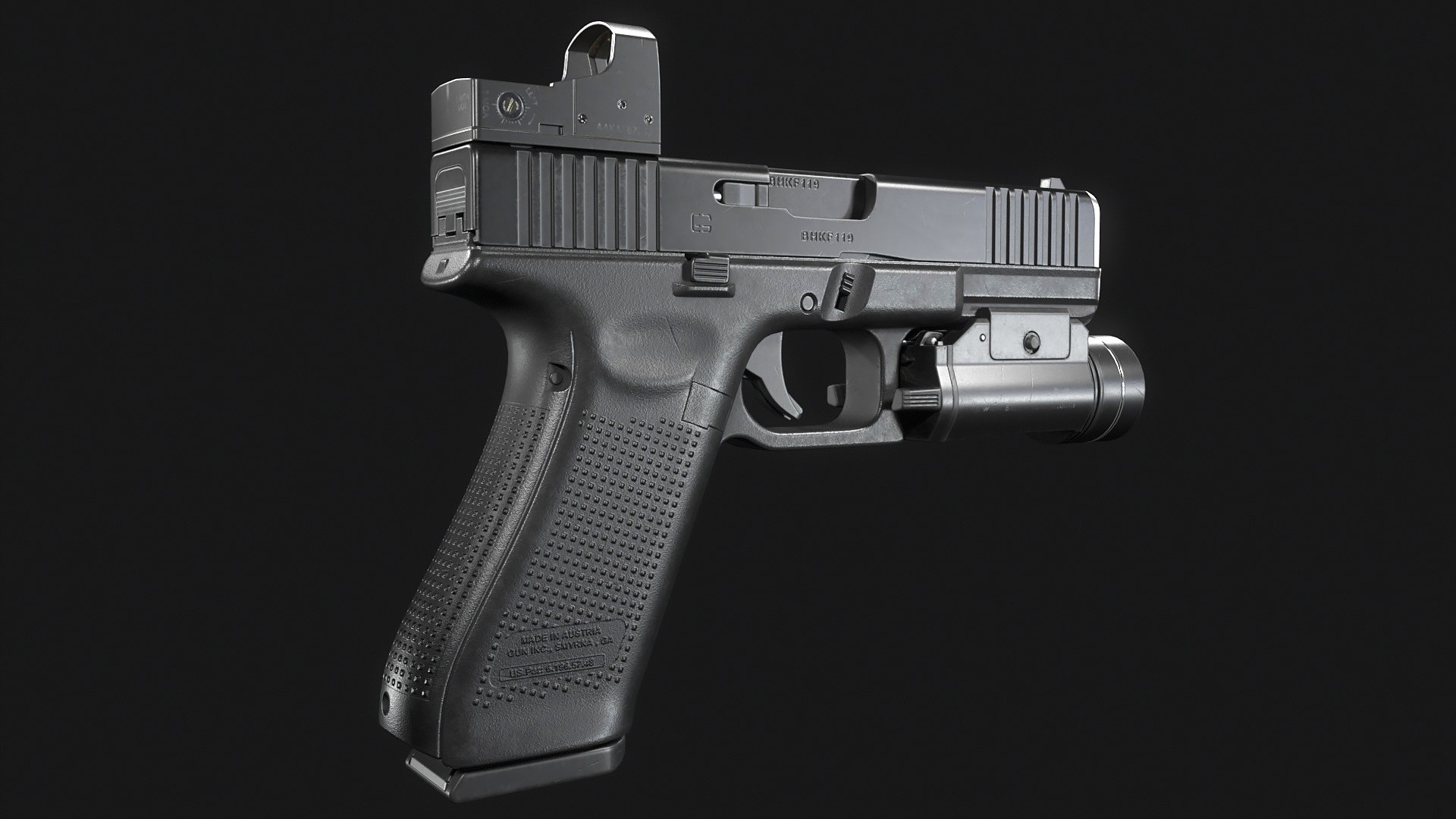 3D Model Pistol Handgun With Attachments - TurboSquid 2261105