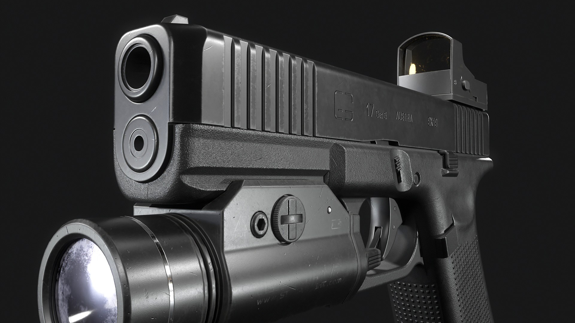 3D Model Pistol Handgun With Attachments - TurboSquid 2261105