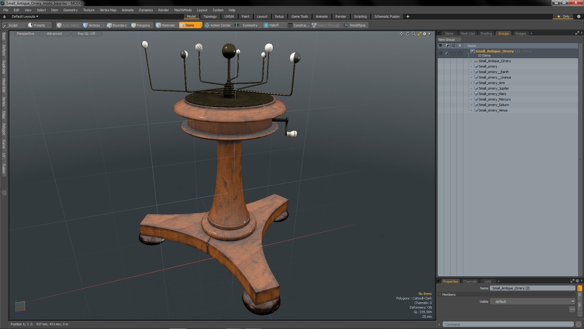 Small Antique Orrery Model - TurboSquid 1930079