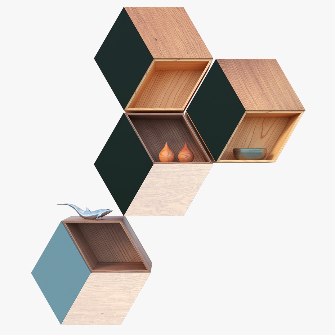 3D Shelf with decor model - TurboSquid 1743108