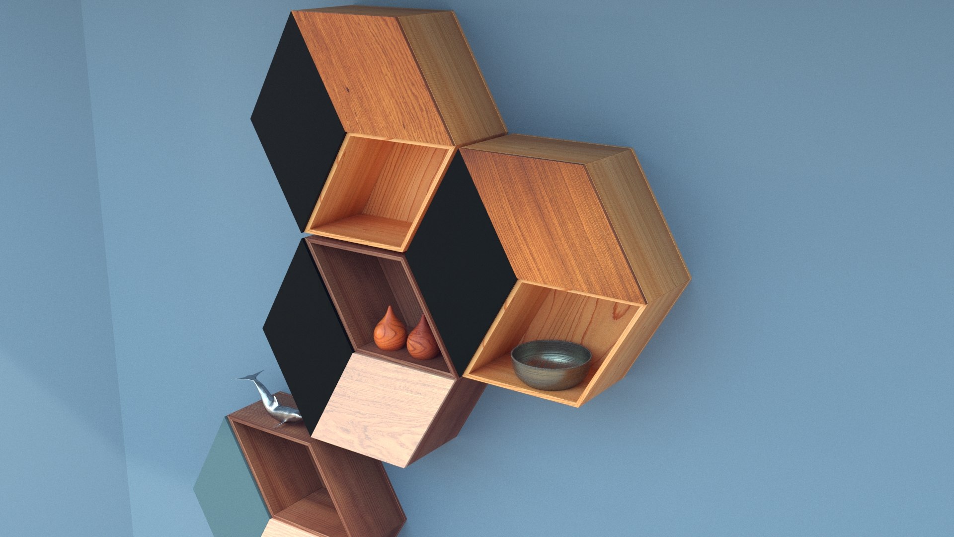 3D Shelf with decor model - TurboSquid 1743108