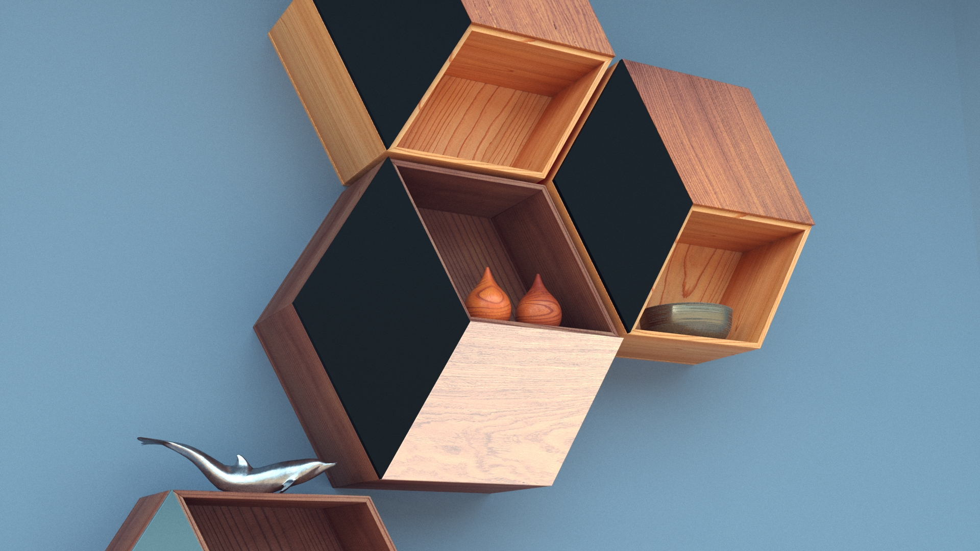 3D Shelf with decor model - TurboSquid 1743108