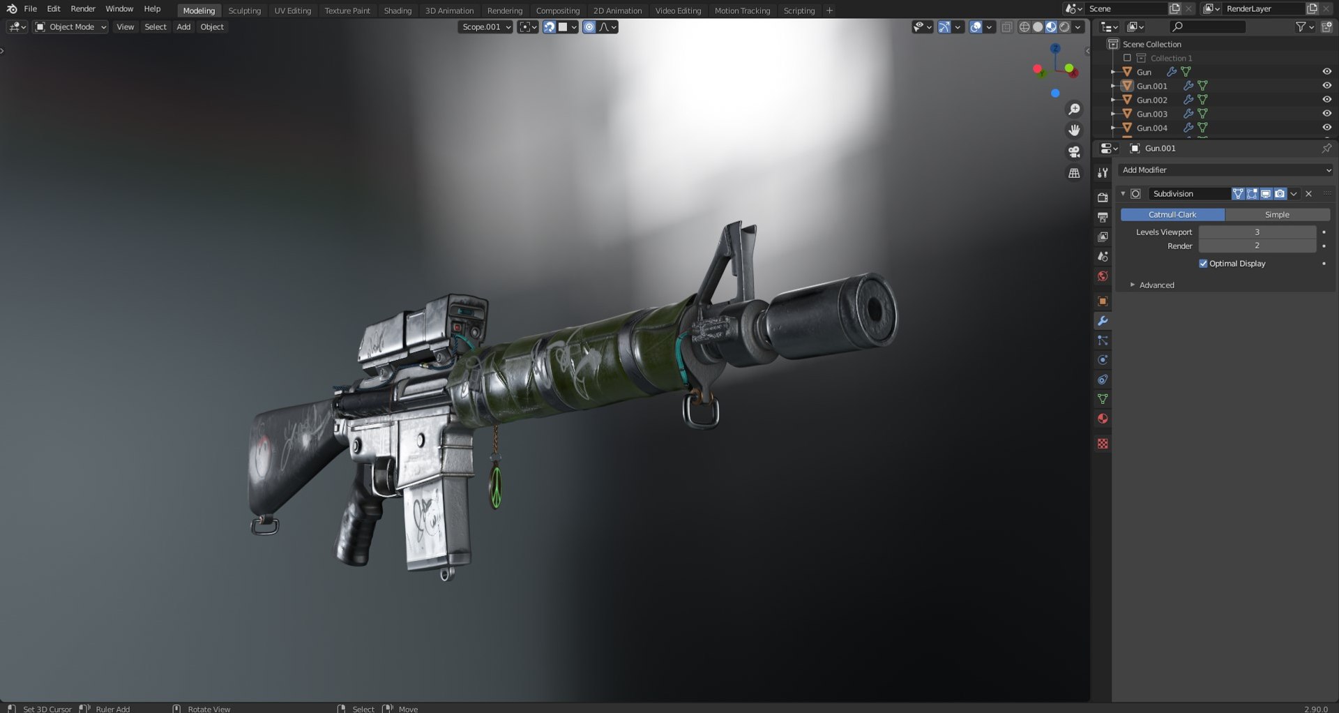 Peace Rifle - Realistic Post Apocalyptic Sci-fi Assault Rifle Model ...