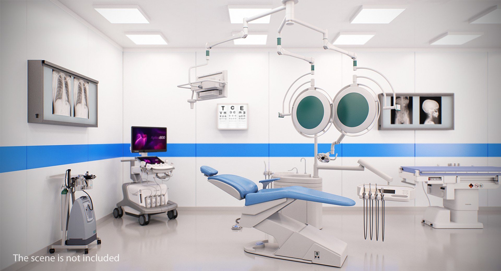 Ceiling mount surgical light 3D - TurboSquid 1360049