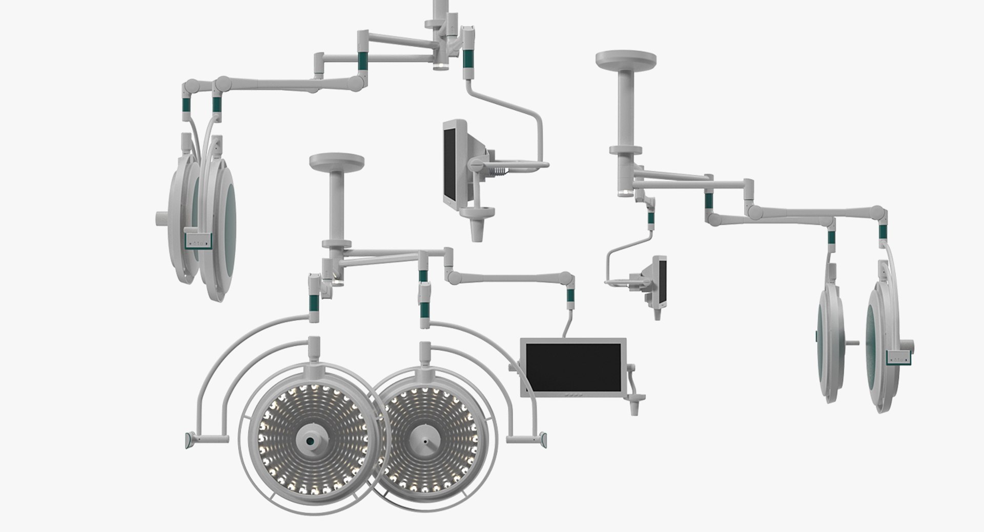 Ceiling mount surgical light 3D - TurboSquid 1360049