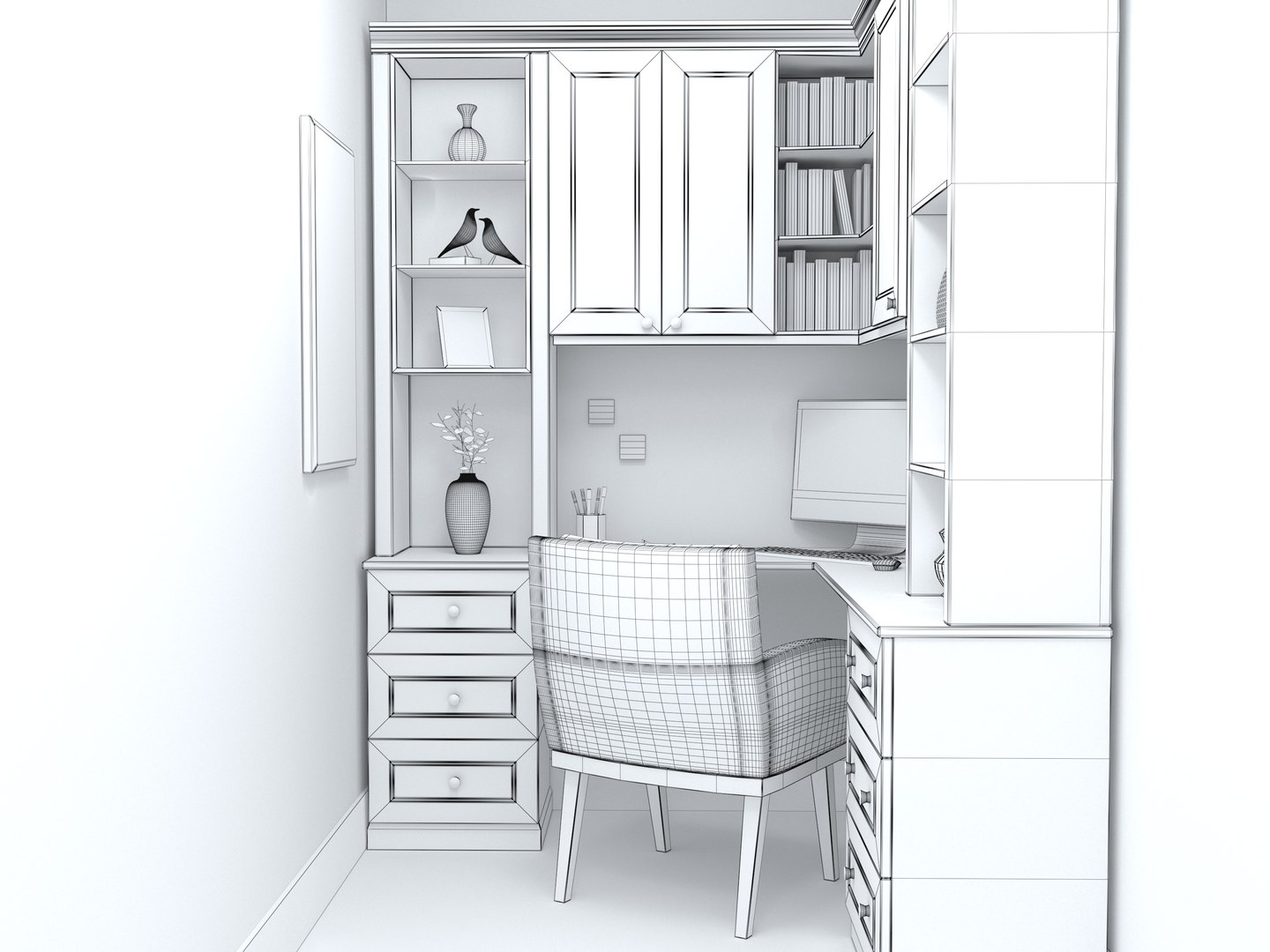 3D Study Room Model - TurboSquid 1974560