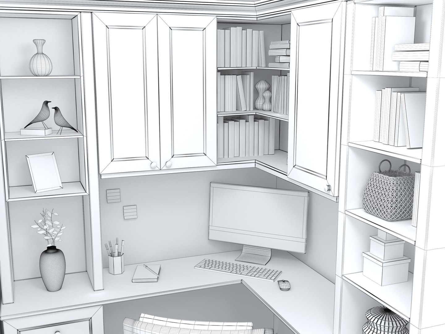 3D Study Room Model - TurboSquid 1974560