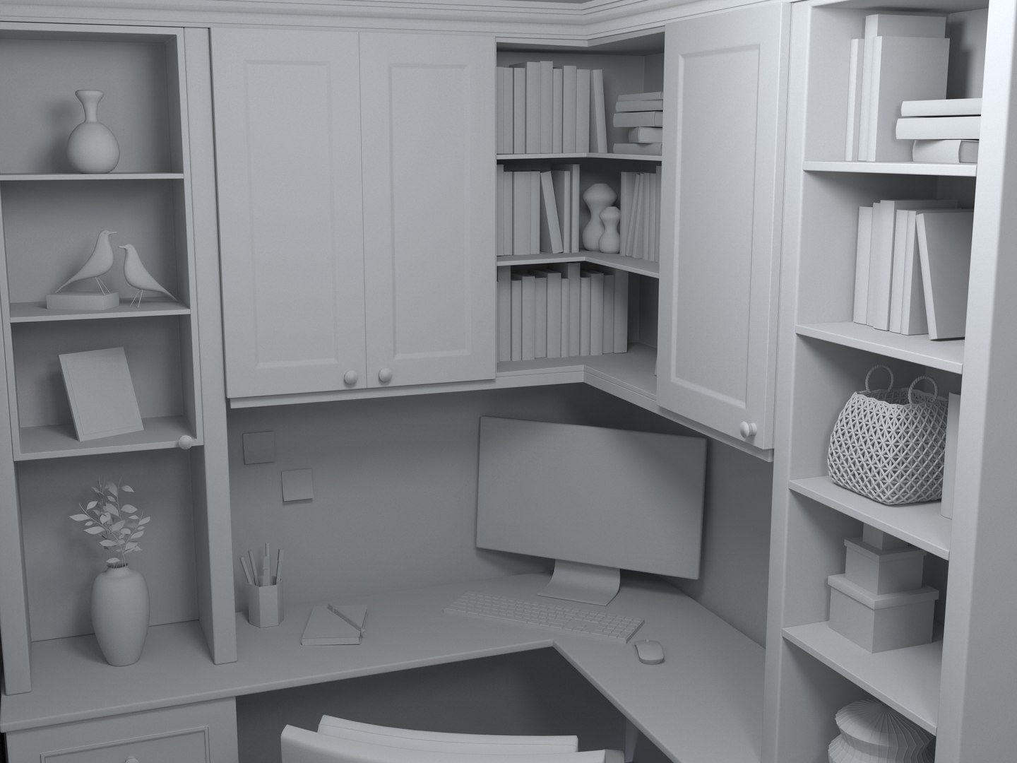 3D Study Room Model - TurboSquid 1974560
