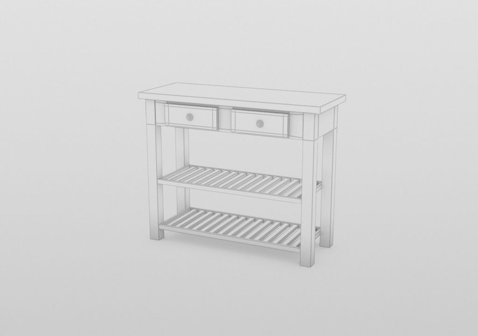 Kitchen auxiliary wood table 3D - TurboSquid 1435329