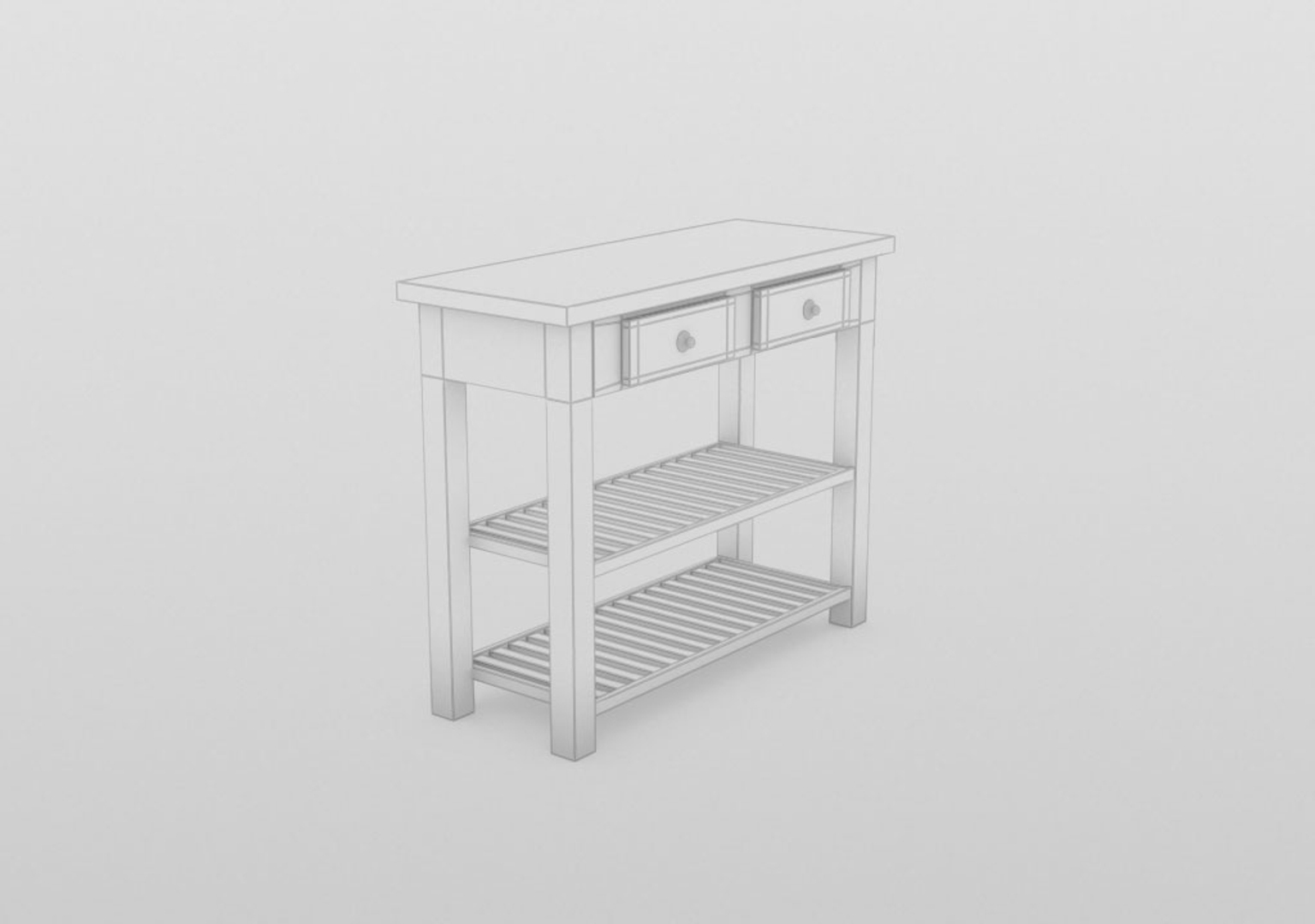 Kitchen auxiliary wood table 3D - TurboSquid 1435329