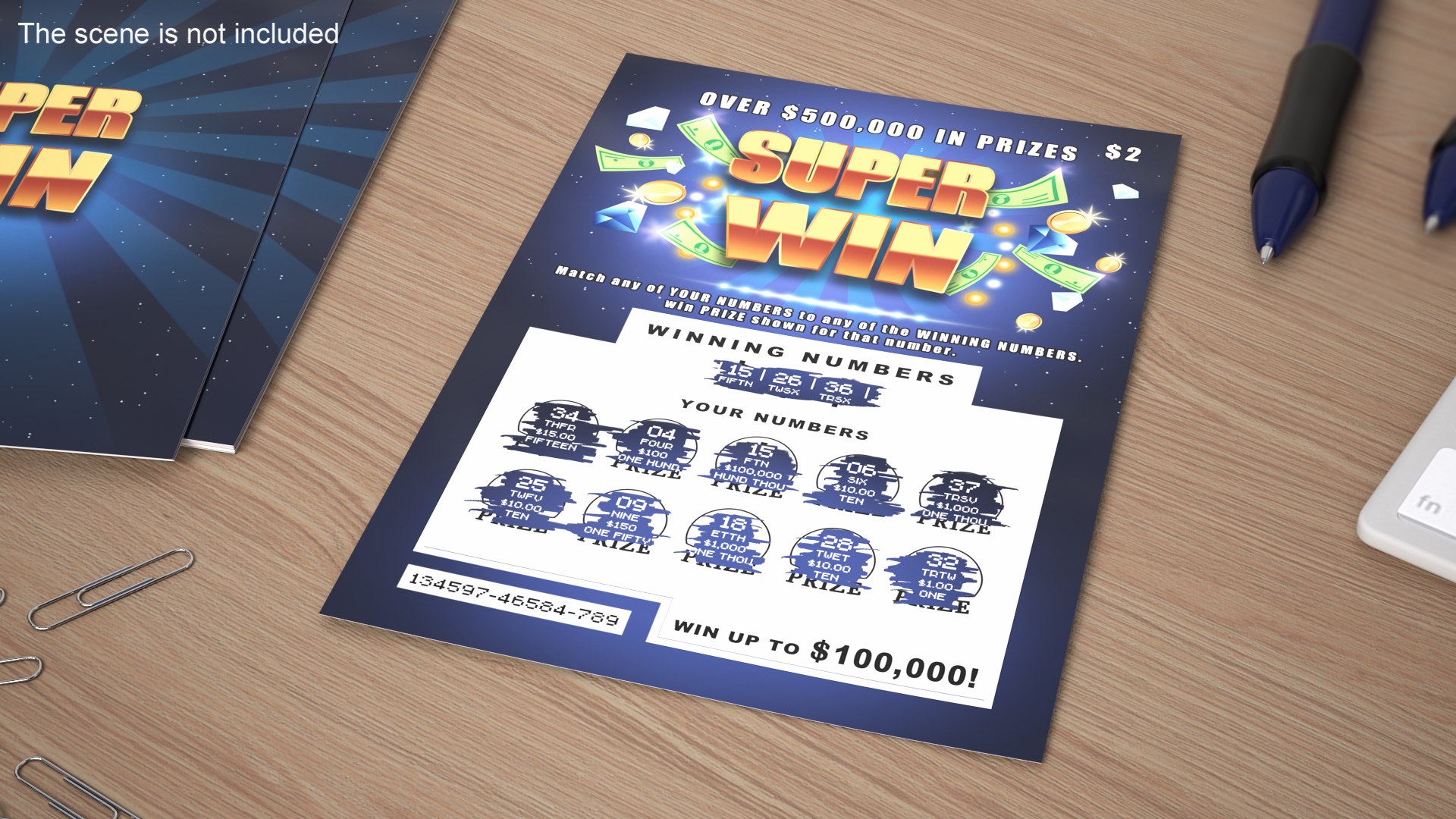 Super Win Scratch Off Lottery With Erased Layer 3D Model - TurboSquid ...