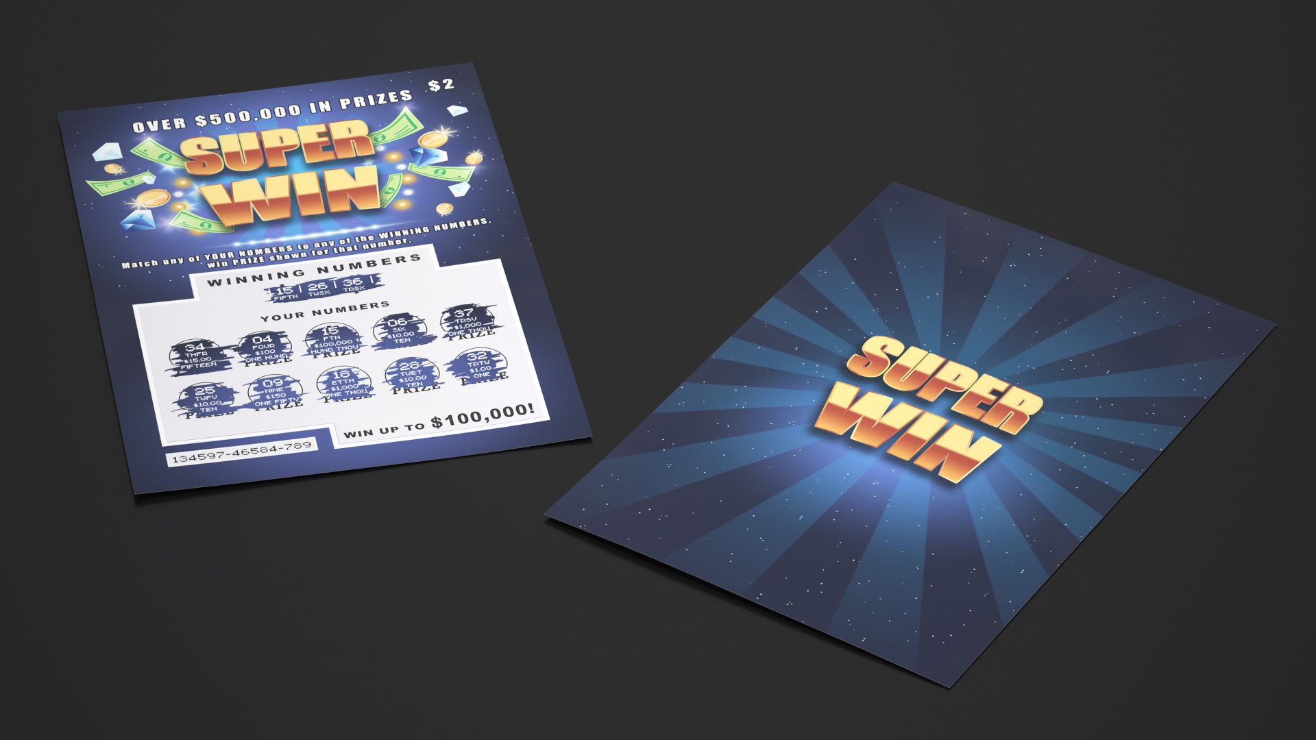 Super Win Scratch Off Lottery With Erased Layer 3D Model - TurboSquid ...