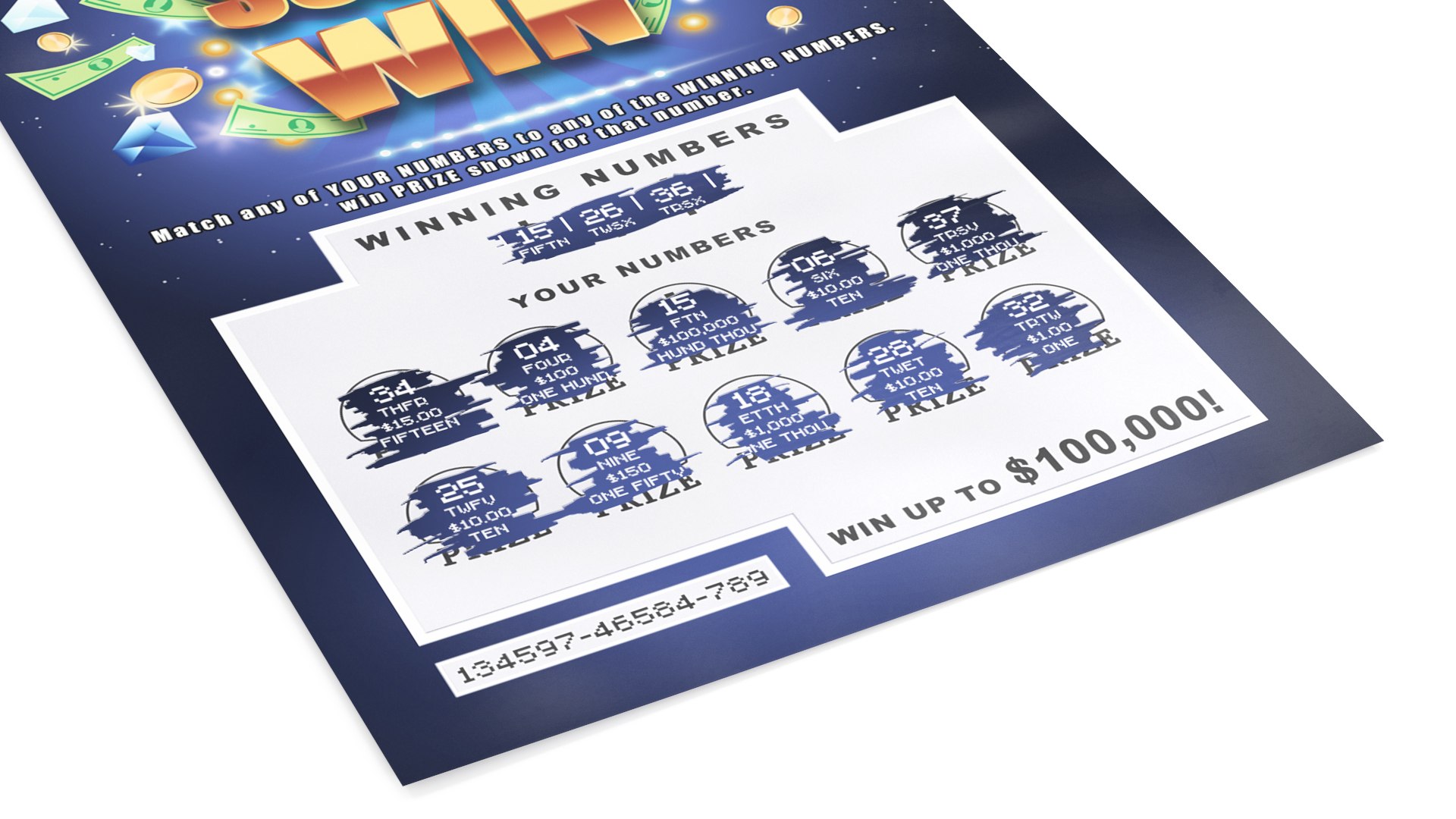 Super Win Scratch Off Lottery With Erased Layer 3D Model - TurboSquid ...