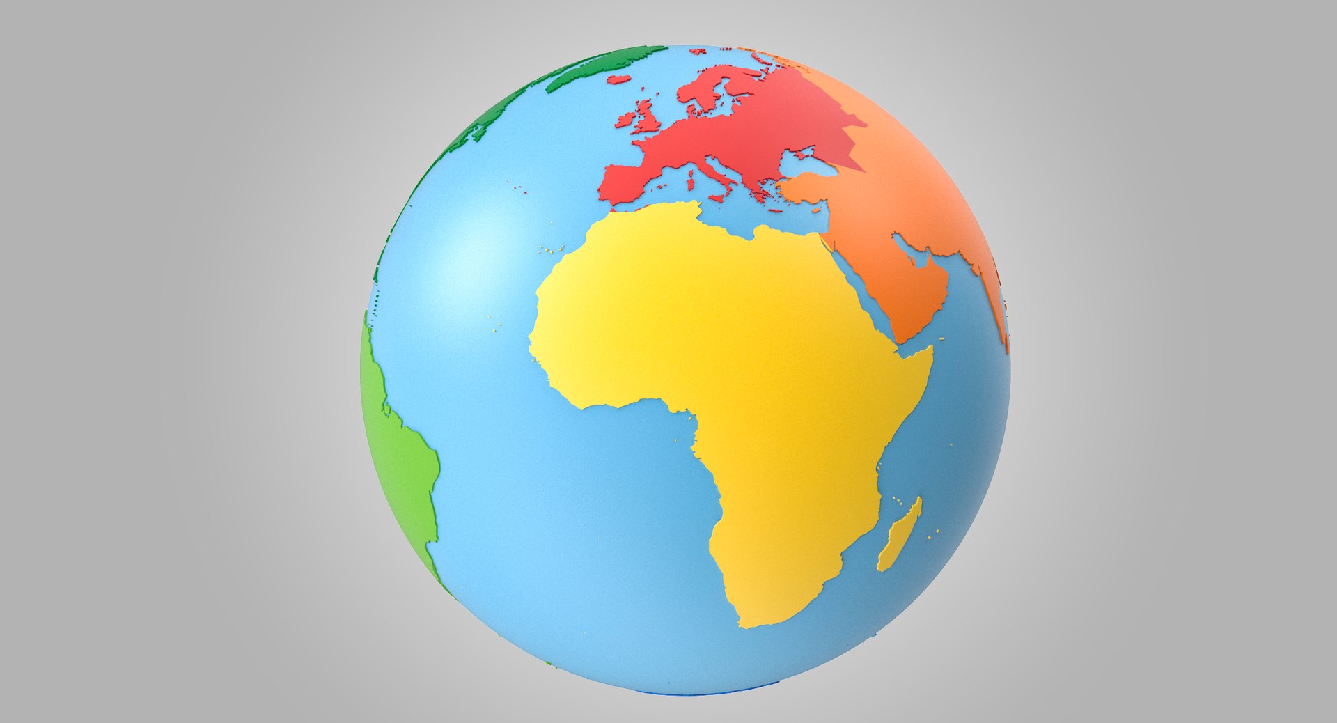 Solid Color Region Globe 3D Model - TurboSquid 2317046
