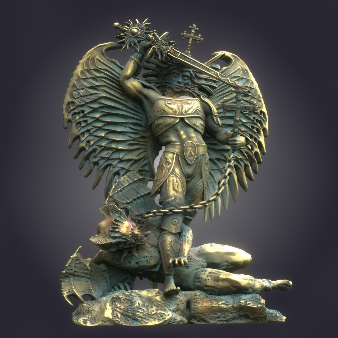 3D Archangel Michael fights Lucifer 2 - TurboSquid 2155591