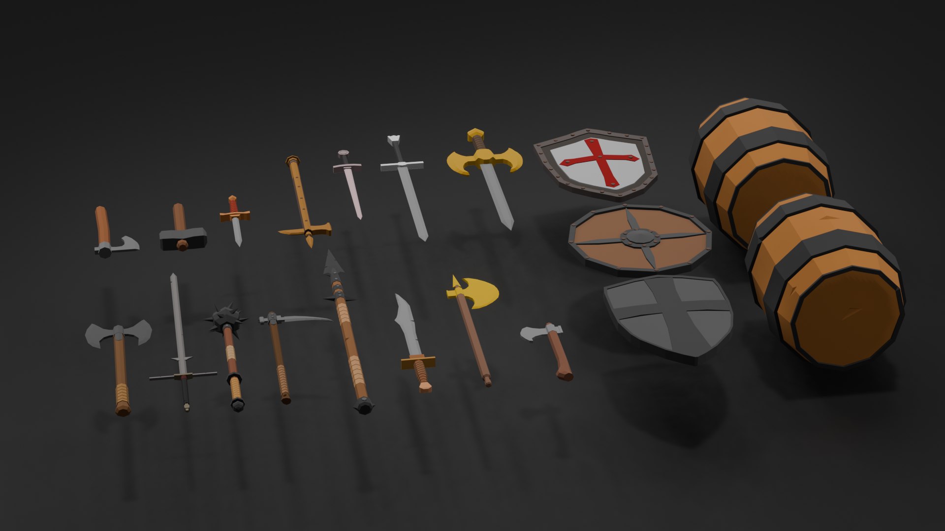 LOW POLY MEDIEVAL WEAPONS PACK 3D - TurboSquid 2245816
