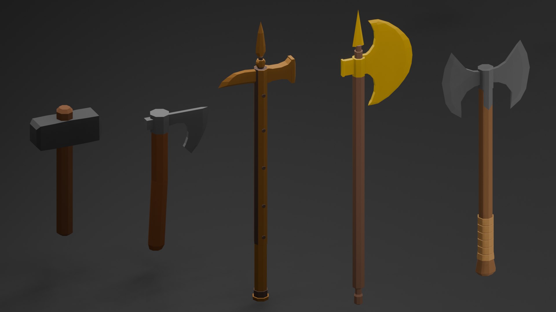 LOW POLY MEDIEVAL WEAPONS PACK 3D - TurboSquid 2245816