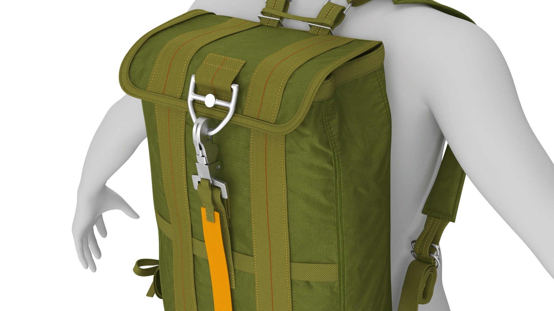 Military Parachute Backpack And Parachute Collection 3D Model ...