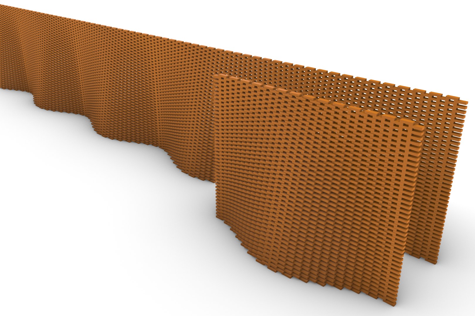Wavy Sine Parametric Brick Wall V2 Model - TurboSquid 1968129