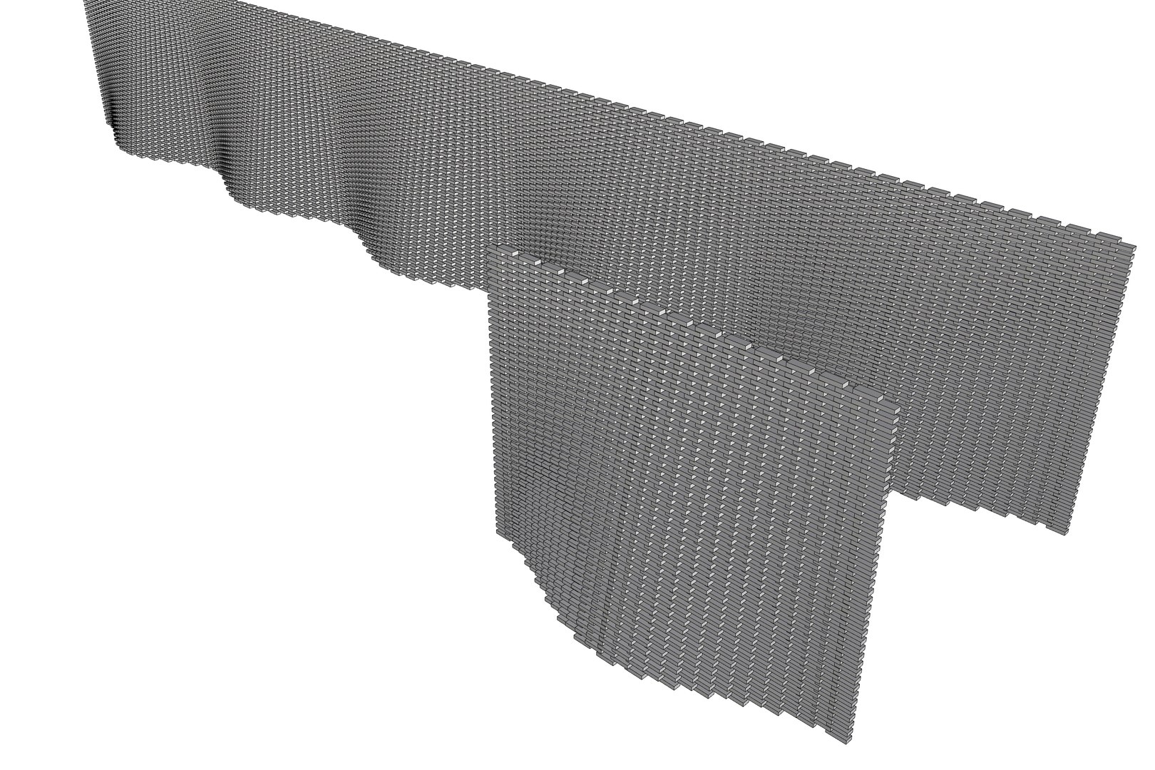 Wavy Sine Parametric Brick Wall V2 Model - TurboSquid 1968129