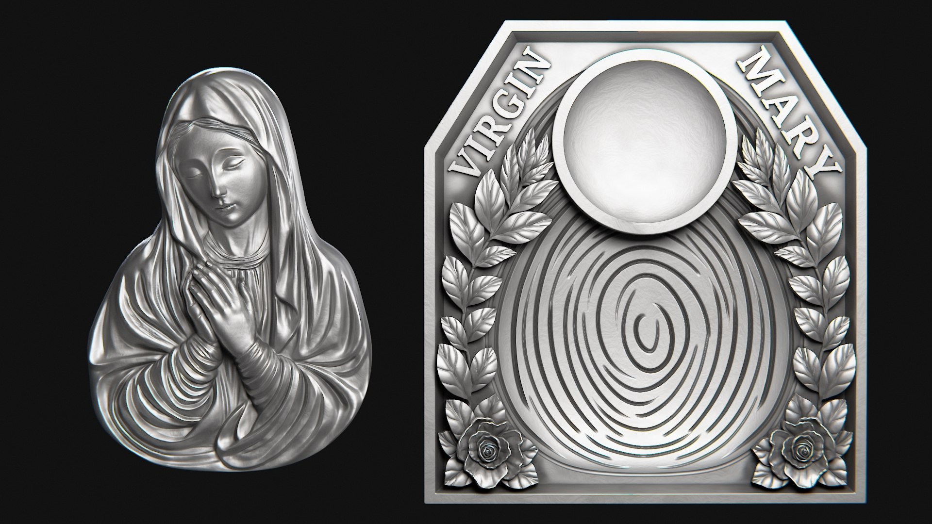 Virgin Mary Bas Relief - 2 3D Model - TurboSquid 2226769