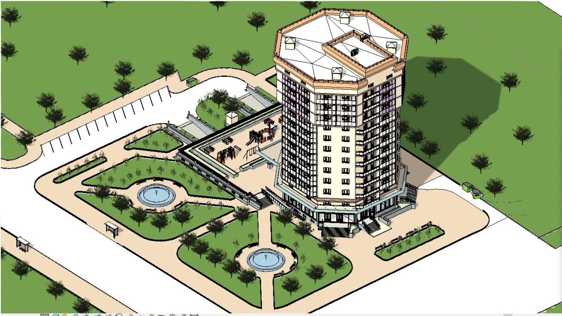 3D Multi-storey Building Model - TurboSquid 2091724