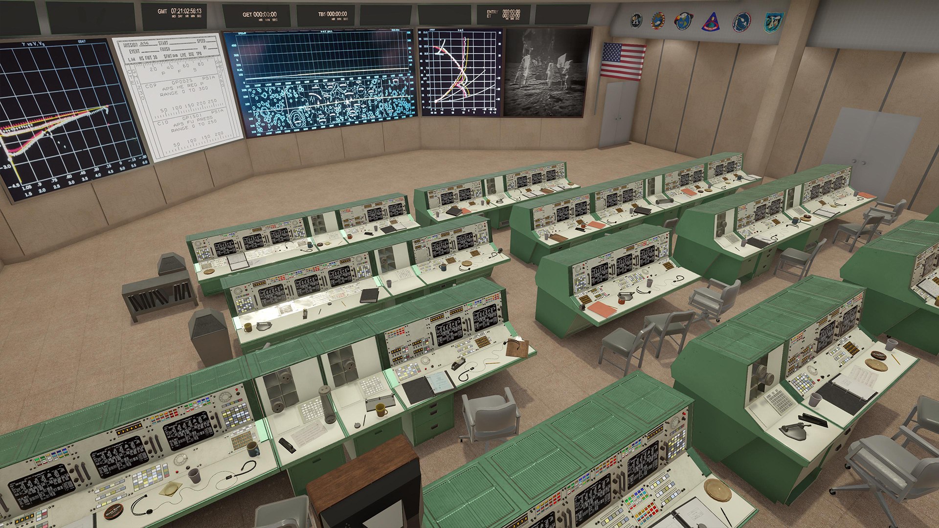 3D NASA Apollo 11 Mission Control Room MOCR2 1969 - TurboSquid 2047164