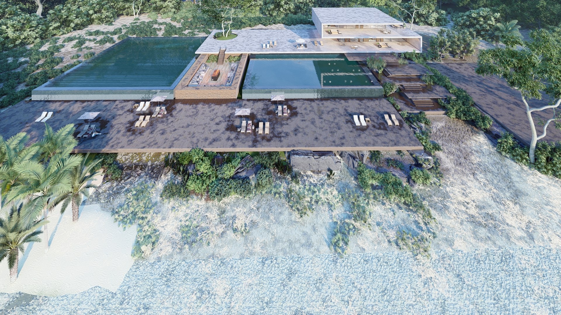 3D Folding Modern Architecture Beach House Villa Revit N Lumion Rocks ...