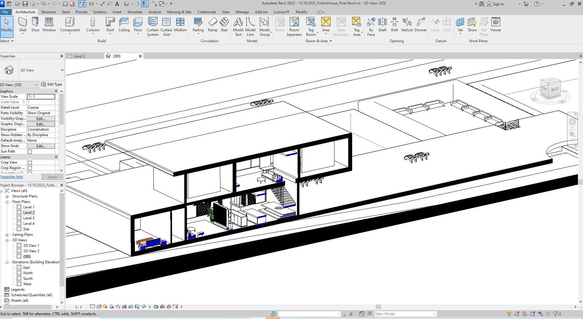 3D Folding Modern Architecture Beach House Villa Revit N Lumion Rocks ...