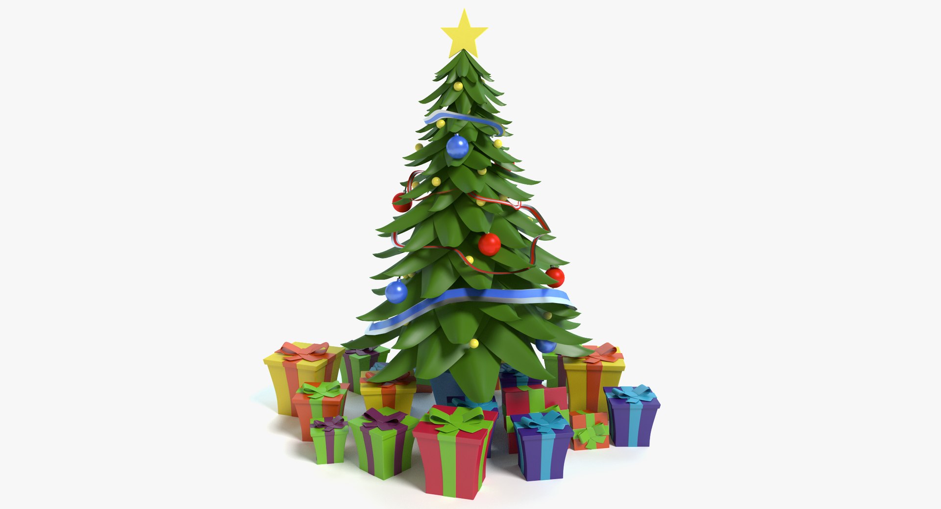Cartoon Christmas Tree 3d Max