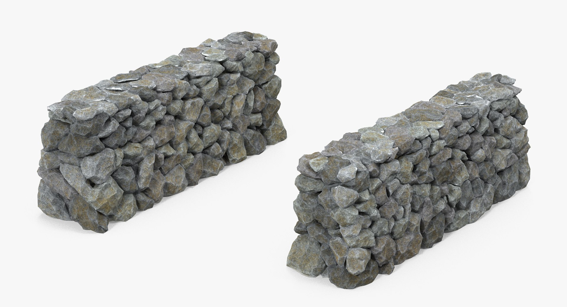 Block Stone Wall Model - TurboSquid 1408782